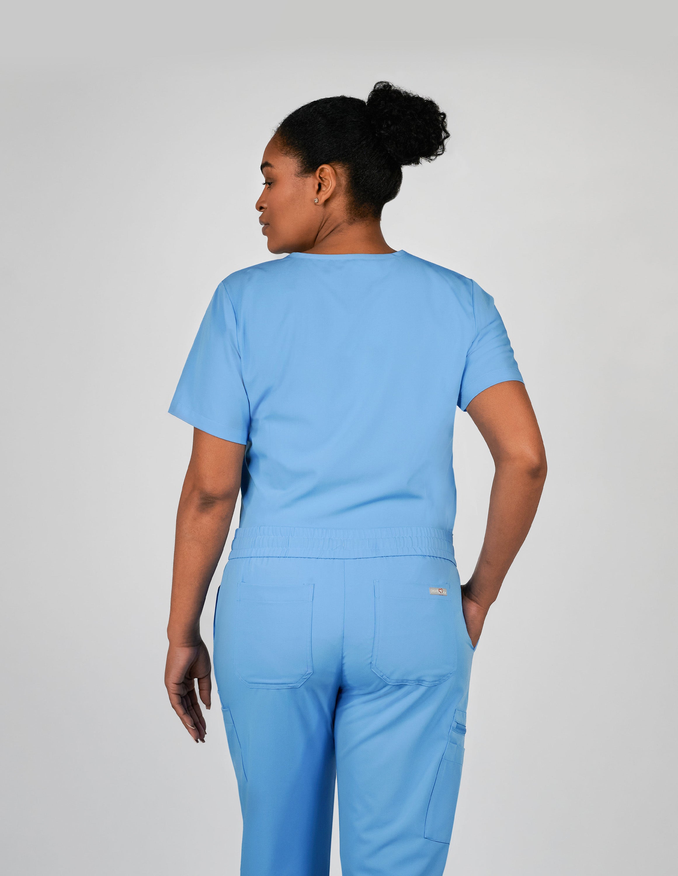Rose One-Pocket Womens Ceil Blue Scrub Top – Create Amor