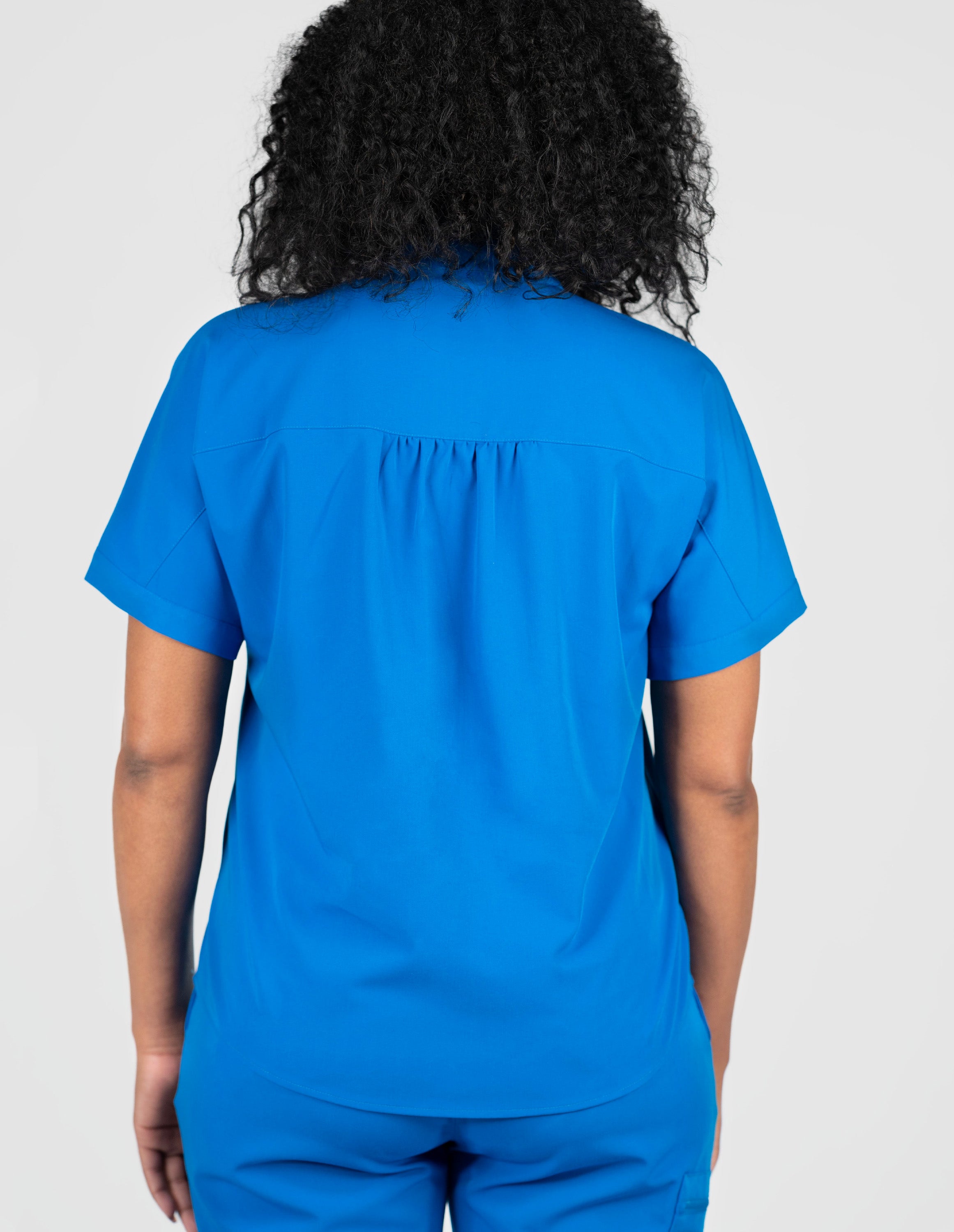 Orchid Three-Pocket Women's Royal Blue Scrub Top – Create Amor